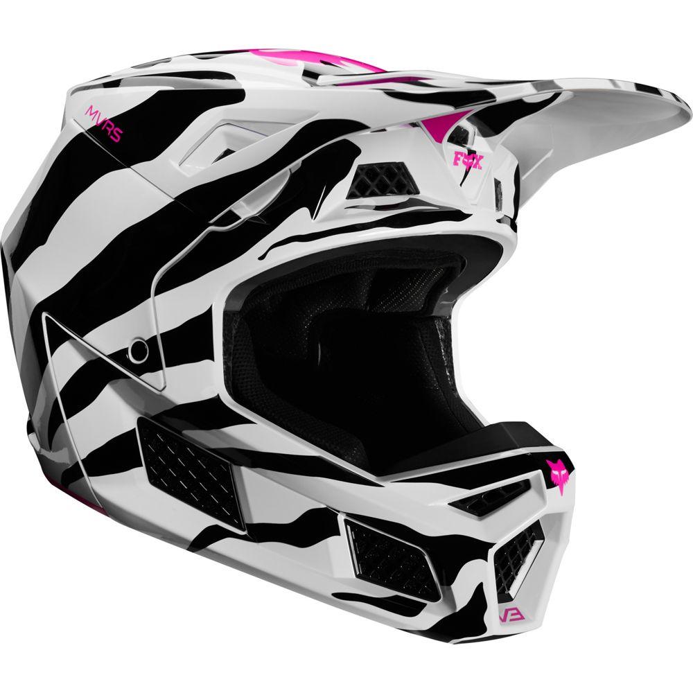 MotoMundi - Cascos MX/Enduro Fox Casco Moto V3 Zebra Blaco Negro 2020 Fox.