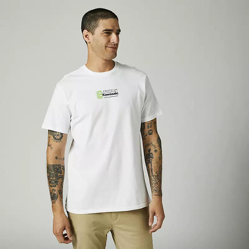 Poleras Fox Polera Lifestyle Premium Kawasaki Blanco Fox