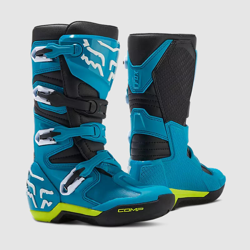 Botas MX/Enduro Fox Botas Moto Niño Comp Celeste/Amarillo Fox